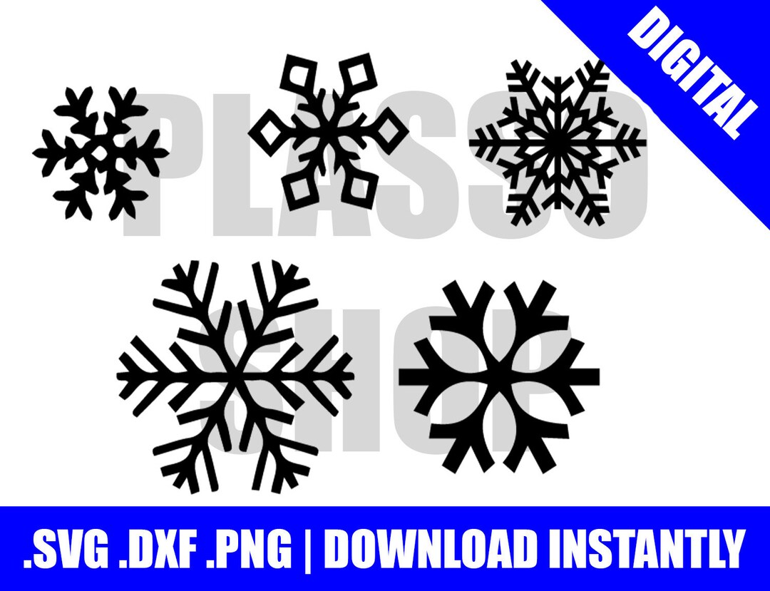 Snowflake Pack 5 SVG / DXF / PNG File - Cutting File for Silhouette ...