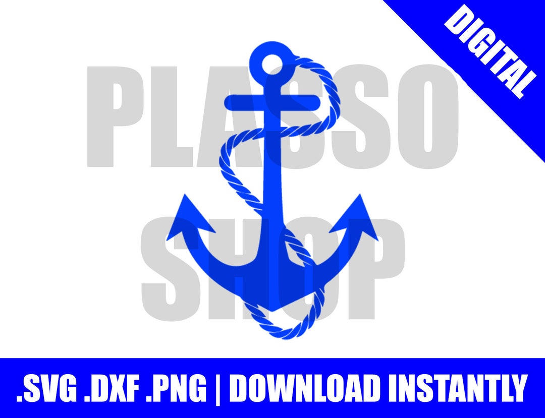 Anchor and Rope SVG / DXF / PNG File - Cutting File for Silhouette ...