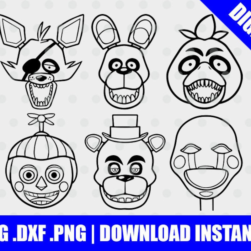 Five Nights at Freddys Svg Black and White - Etsy