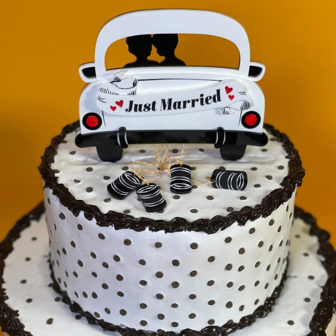 Just Married Cake Topper - Etsy