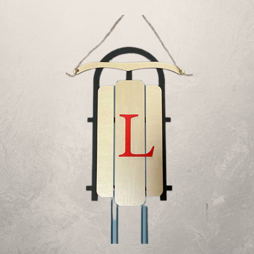 Sled Monogram Door Sign - Etsy