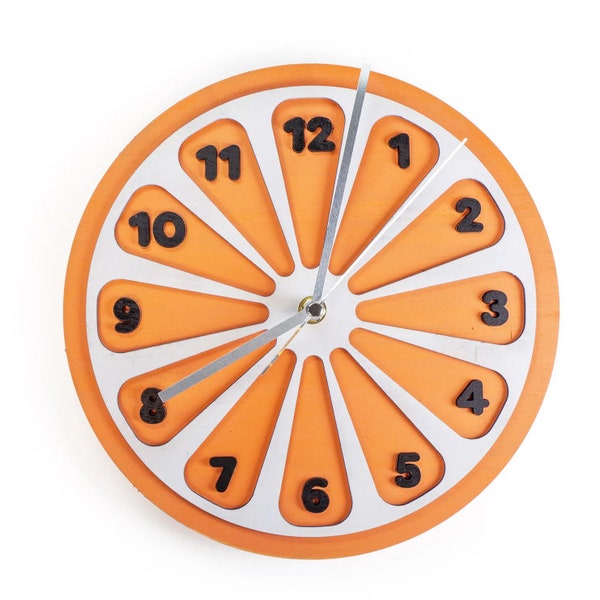 Orange Clock - Etsy