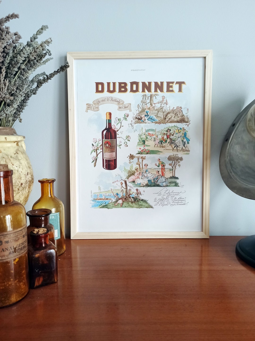 Rare & Authentic Vintage French Print 1930's DUBONNET 30x40cm No Frame ...