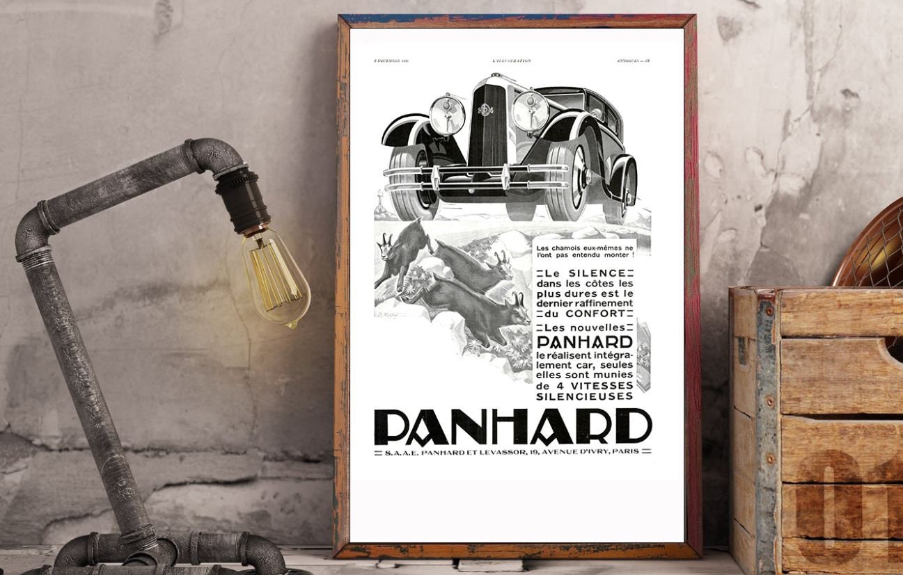PANHARD Automobile Retro Vintage Classic Car Poster, Mens Cave Poster ...