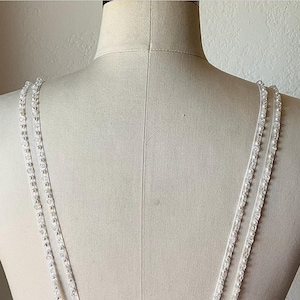 Detachable Beaded Straps. 2 Beaded Straps Front and Back. Light Ivory ...