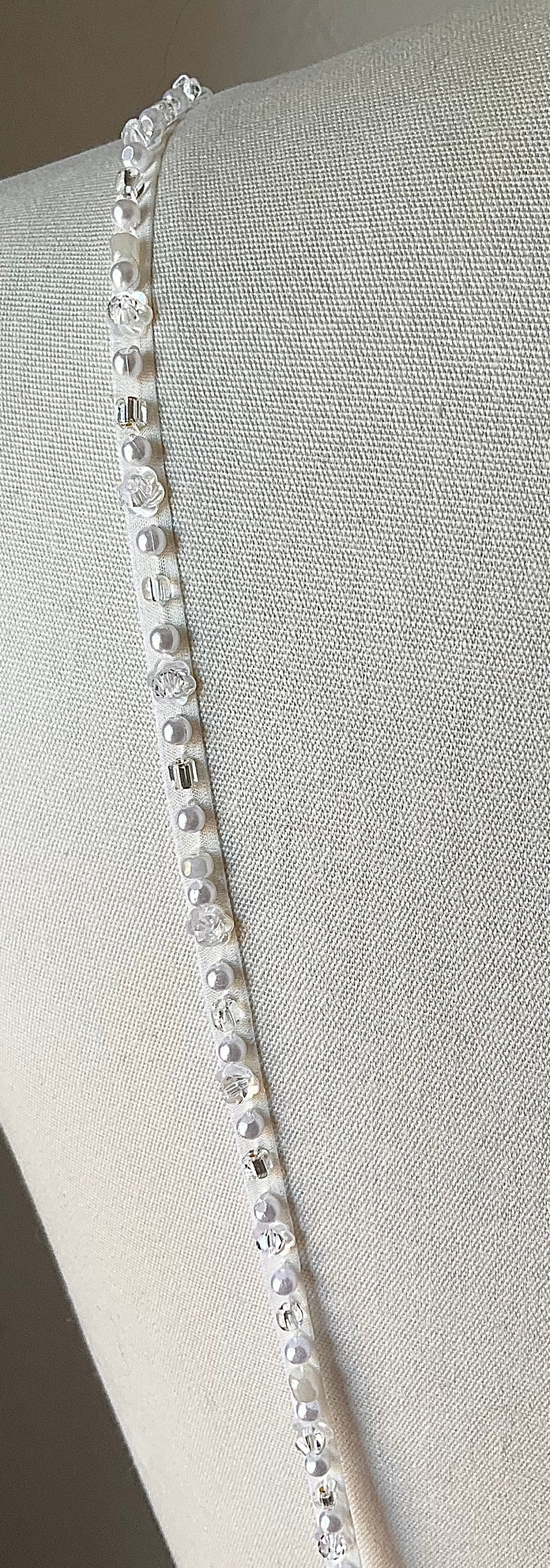 Detachable Beaded Straps. Silk Organza Beaded With Light Ivory Beads - Etsy