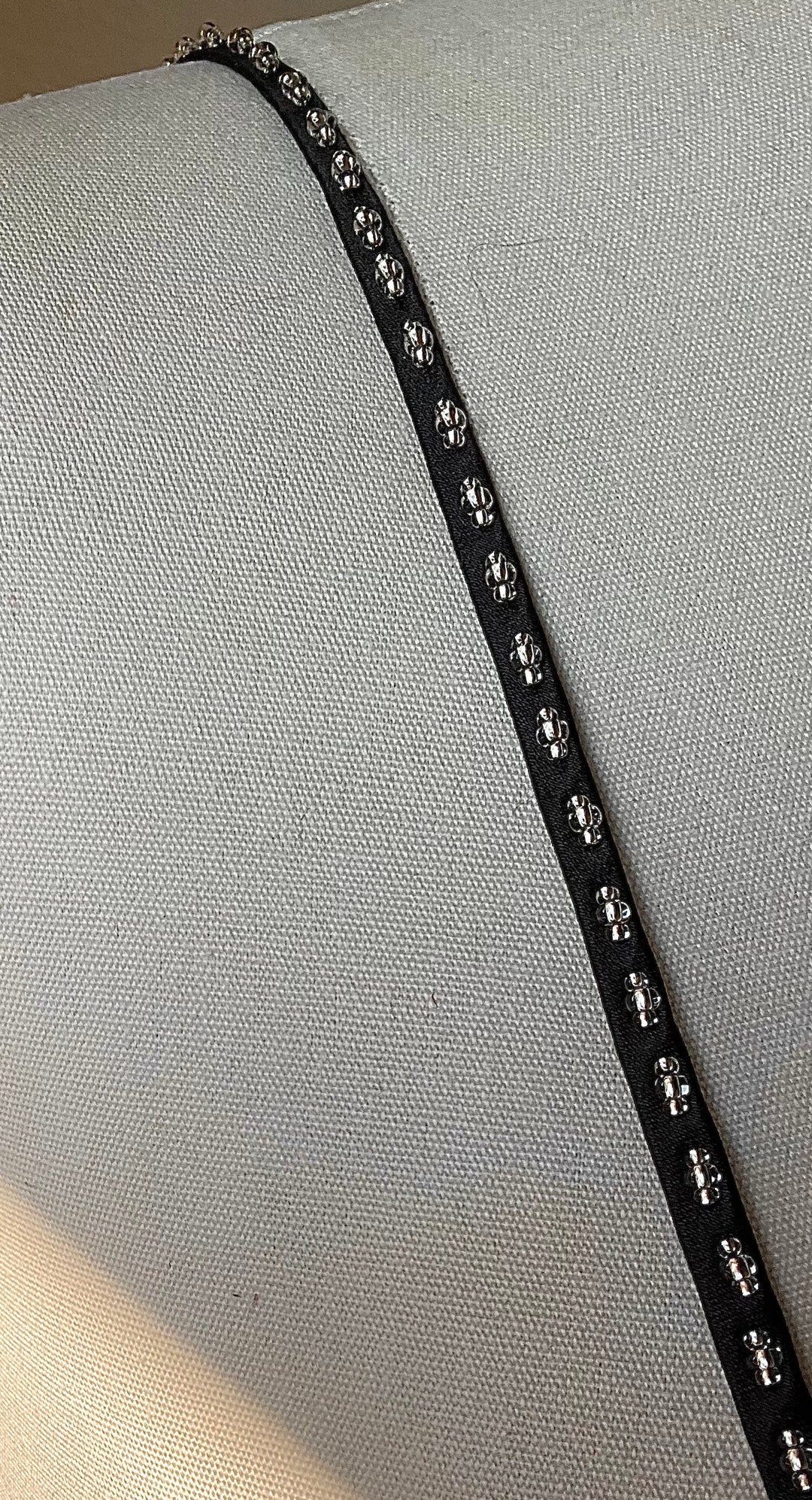 Detachable Beaded Straps. Black Satin Spaghetti Straps Beaded With ...