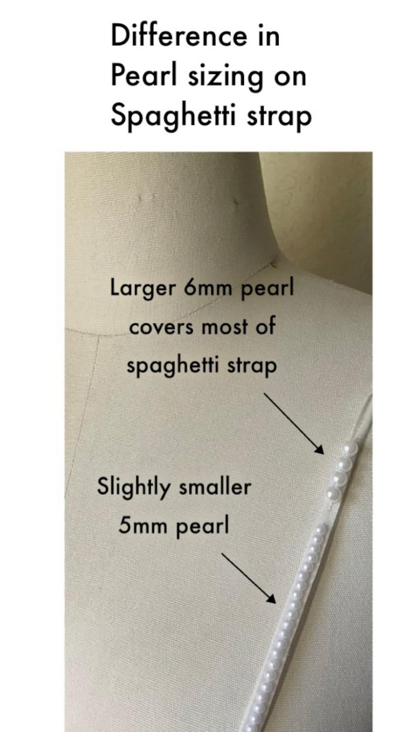 Detachable Straps. 6mm Pearls Beaded Onto Organza Spaghetti Straps - Etsy