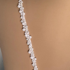 Detachable Beaded Straps. Pearls Sewn Onto Silk Spaghetti Straps. - Etsy