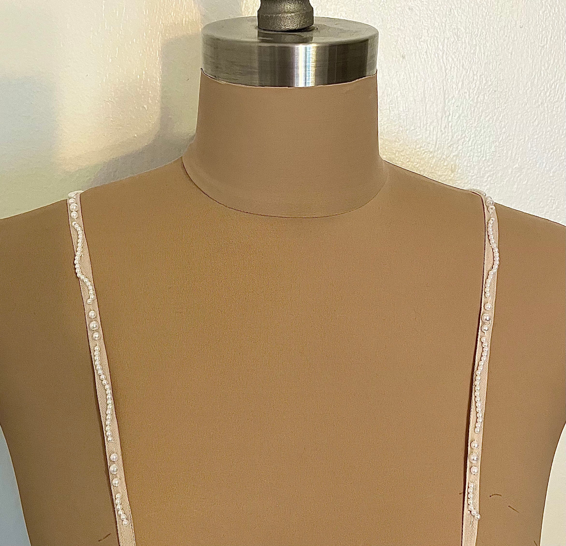 Detachable Straps. Pearls in Different Sizes, Sewn Onto Pure Silk ...
