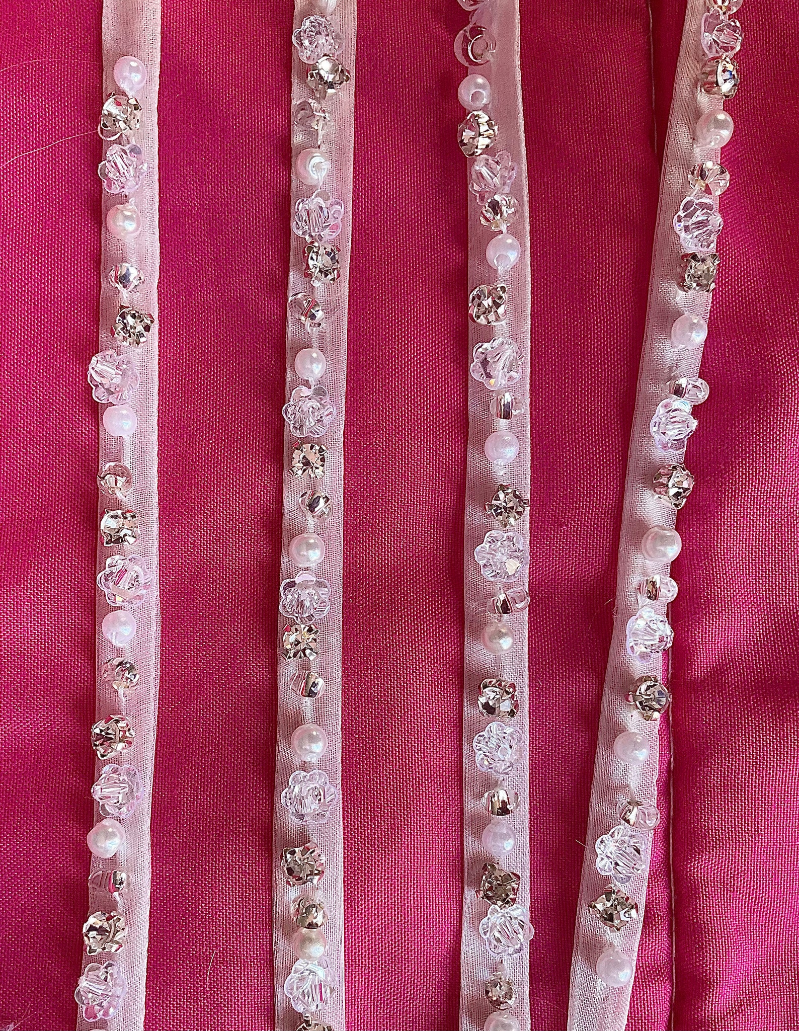 Detachable Beaded Straps. Spaghetti Straps With Rhinestones, Crystals ...