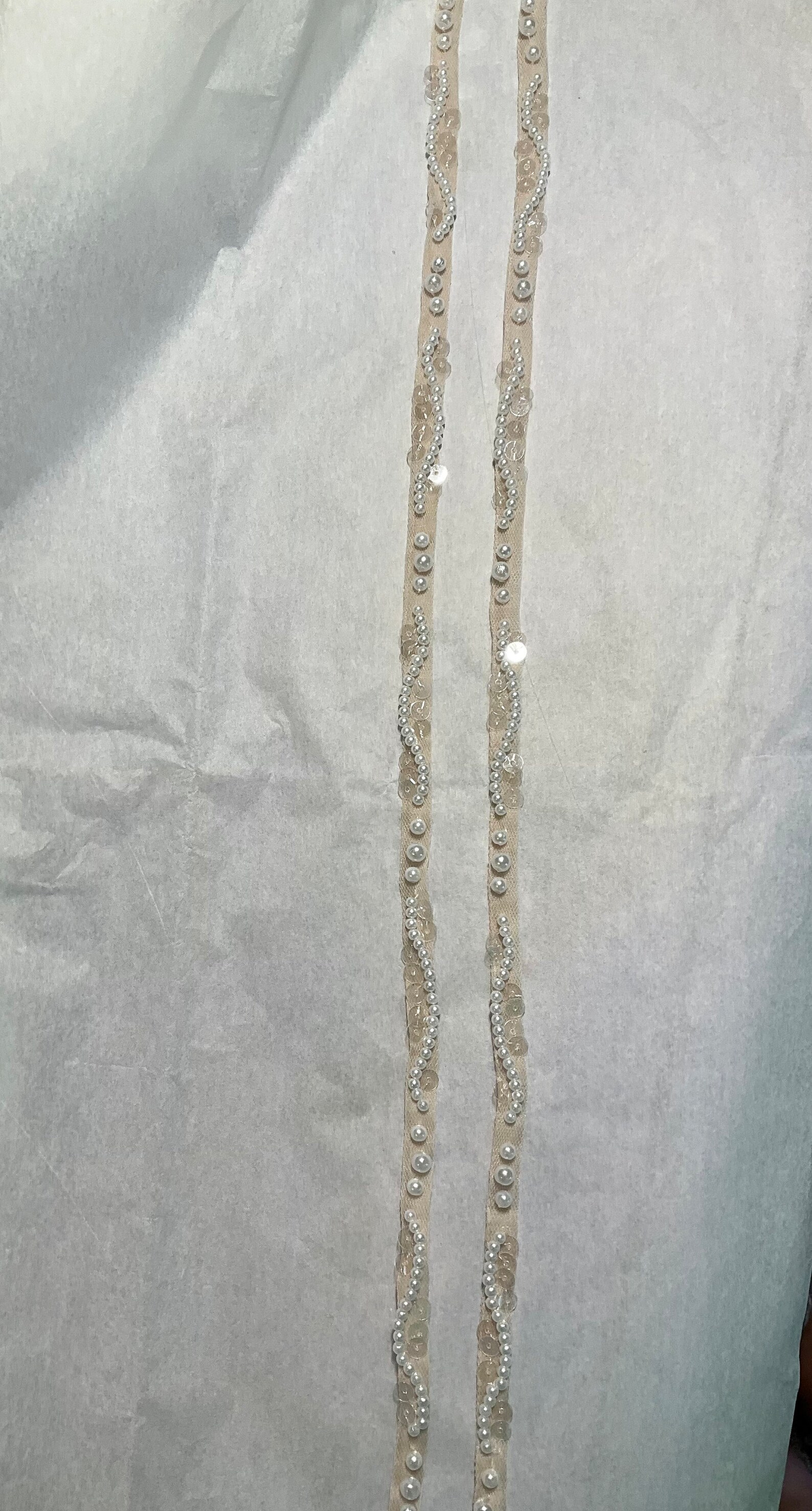 Detachable Straps. Pearls in Different Sizes, Sewn Onto Pure Silk ...