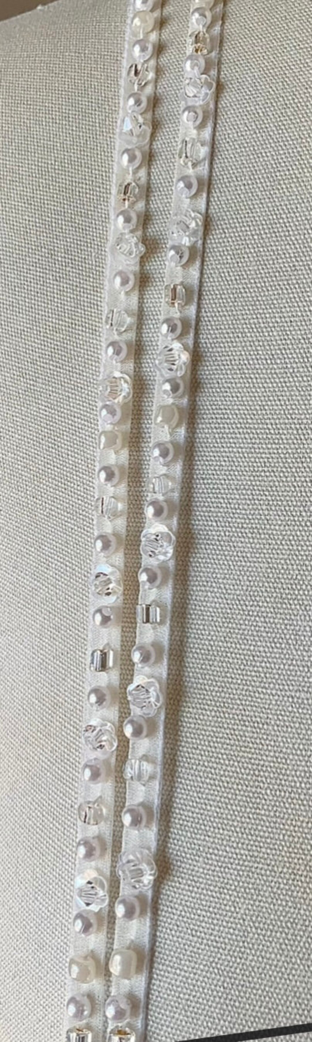 Detachable Beaded Straps. 2 Beaded Straps Front and Back. Light Ivory ...