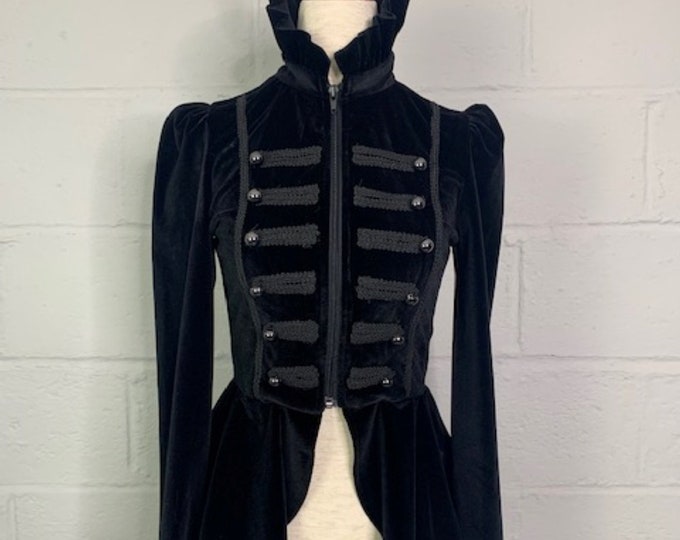 Killstar, Black, Velvet, Military Jacket - Size XS - Etsy