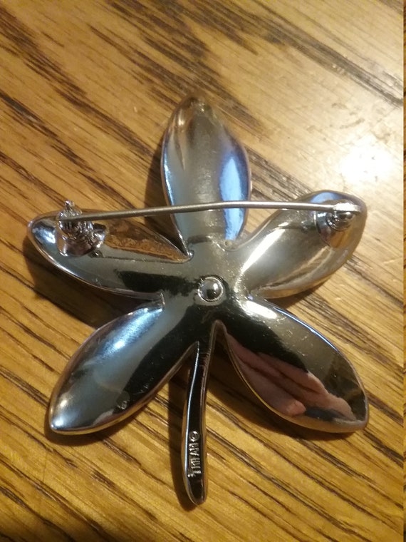 Crown Trifari Signed Five Point Flower Pin Brooch. Si… - Gem