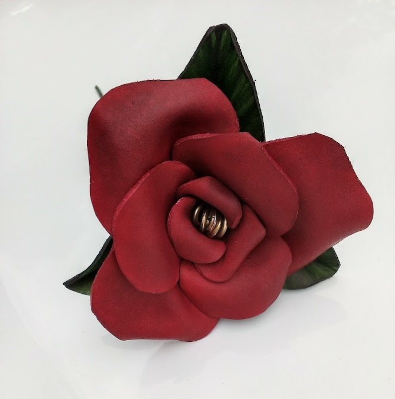 Handmade Leather Blooming Rose - Etsy