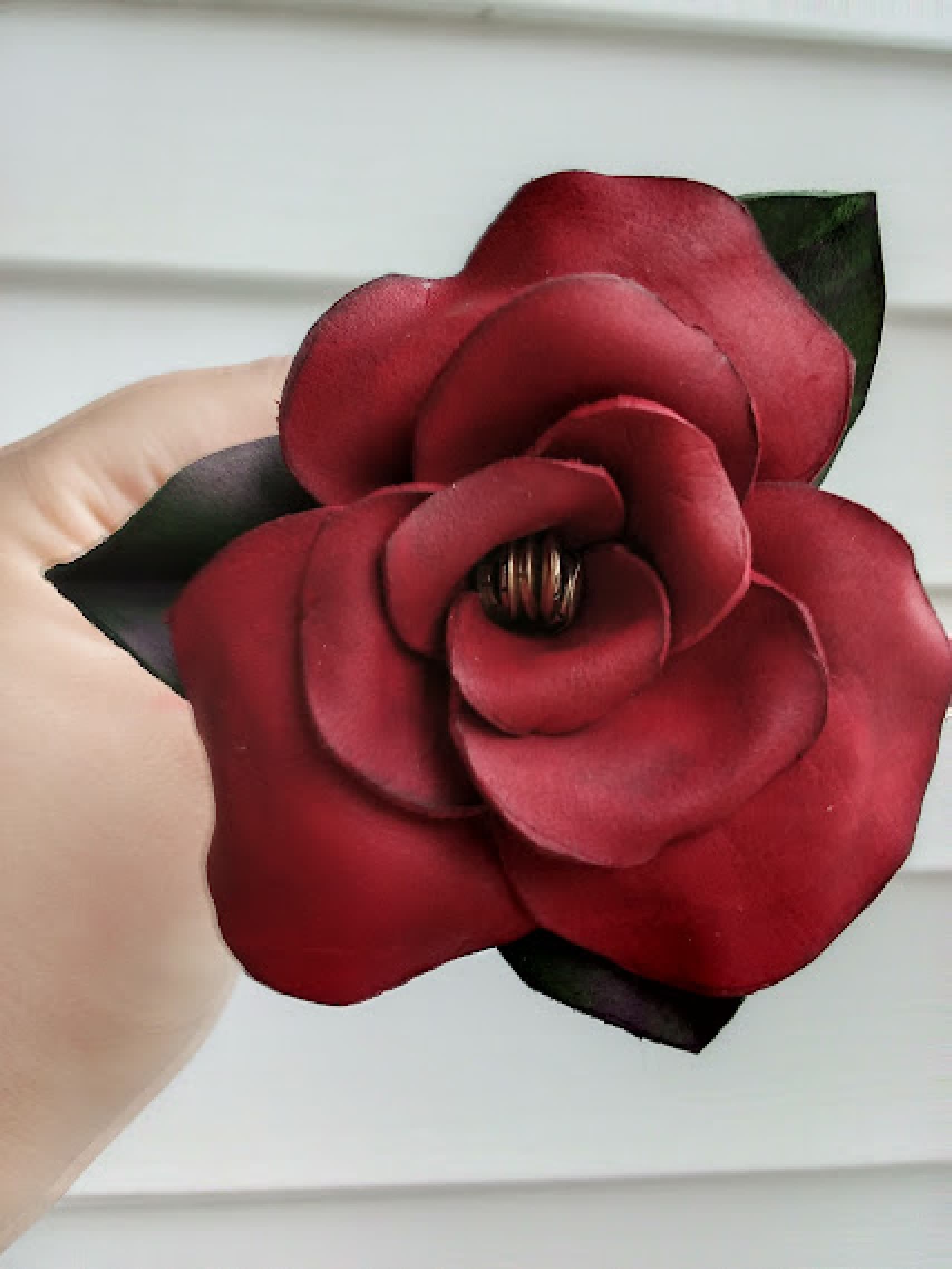 Handmade Leather Blooming Rose - Etsy