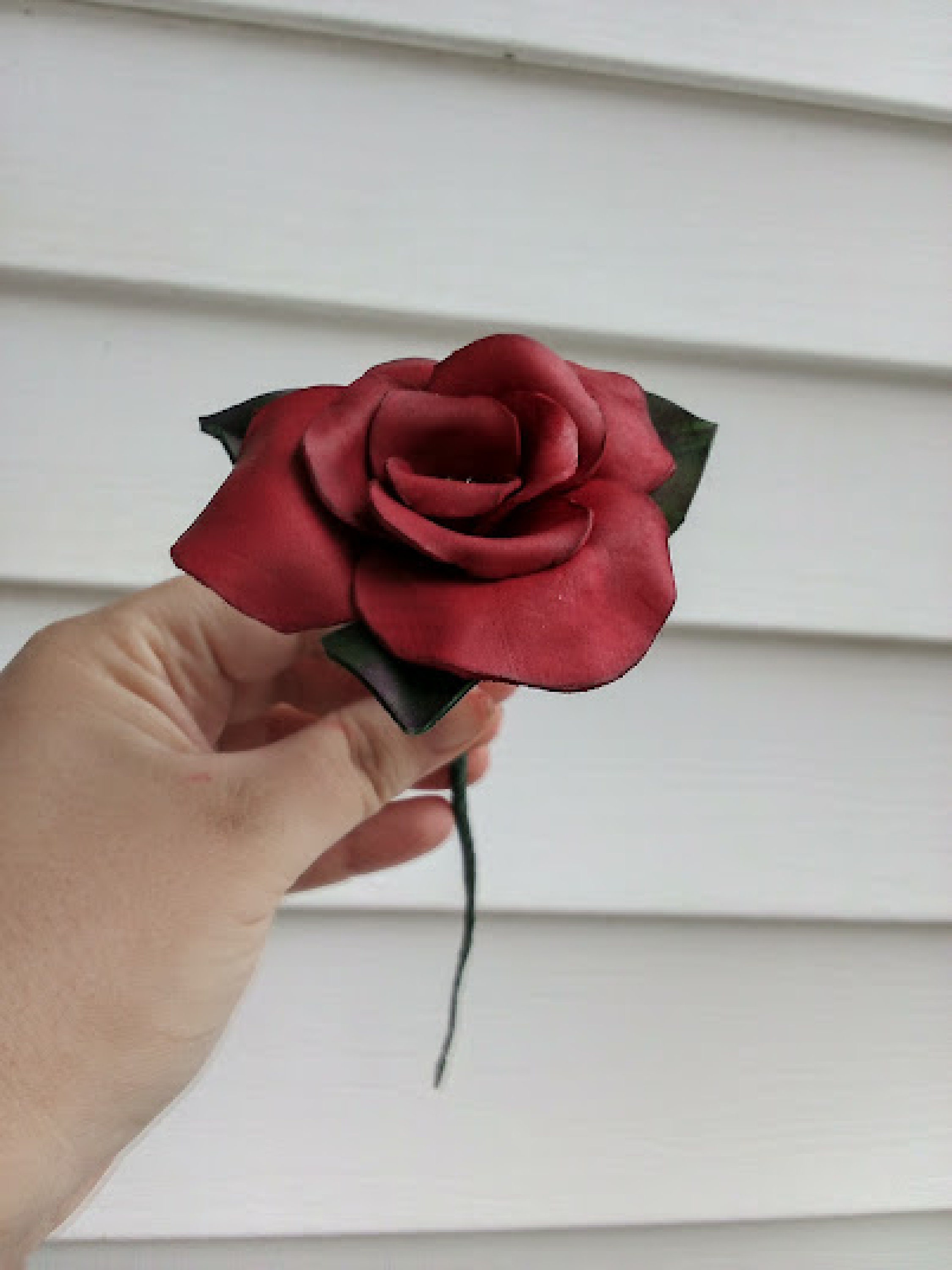Handmade Leather Blooming Rose - Etsy