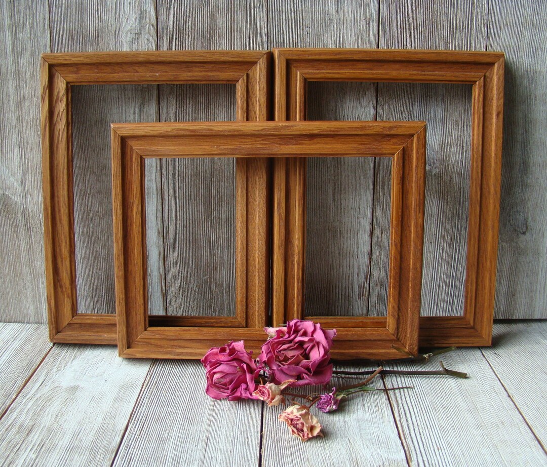 Set of 3 Vintage 5 X 7 Solid Oak Wood Frames - Etsy