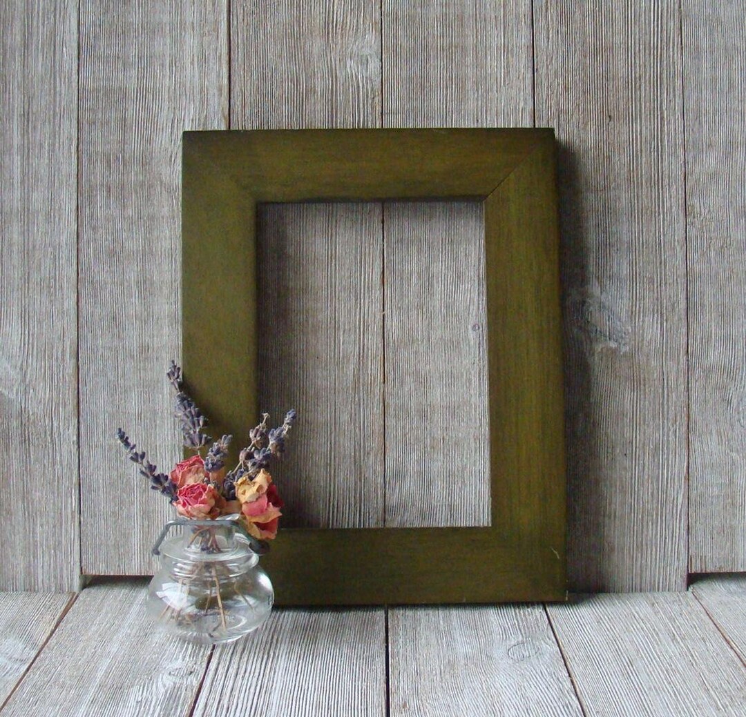 5 X 7 Olive Green Wood Frame - Etsy