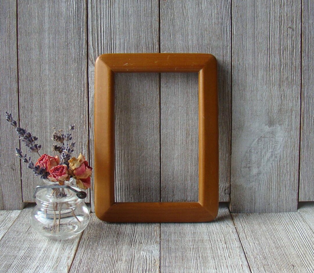 4 X 6 Teak Wood MCM Frame With Rounded Corners - Etsy