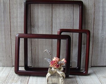 Red Wood Frames | Etsy