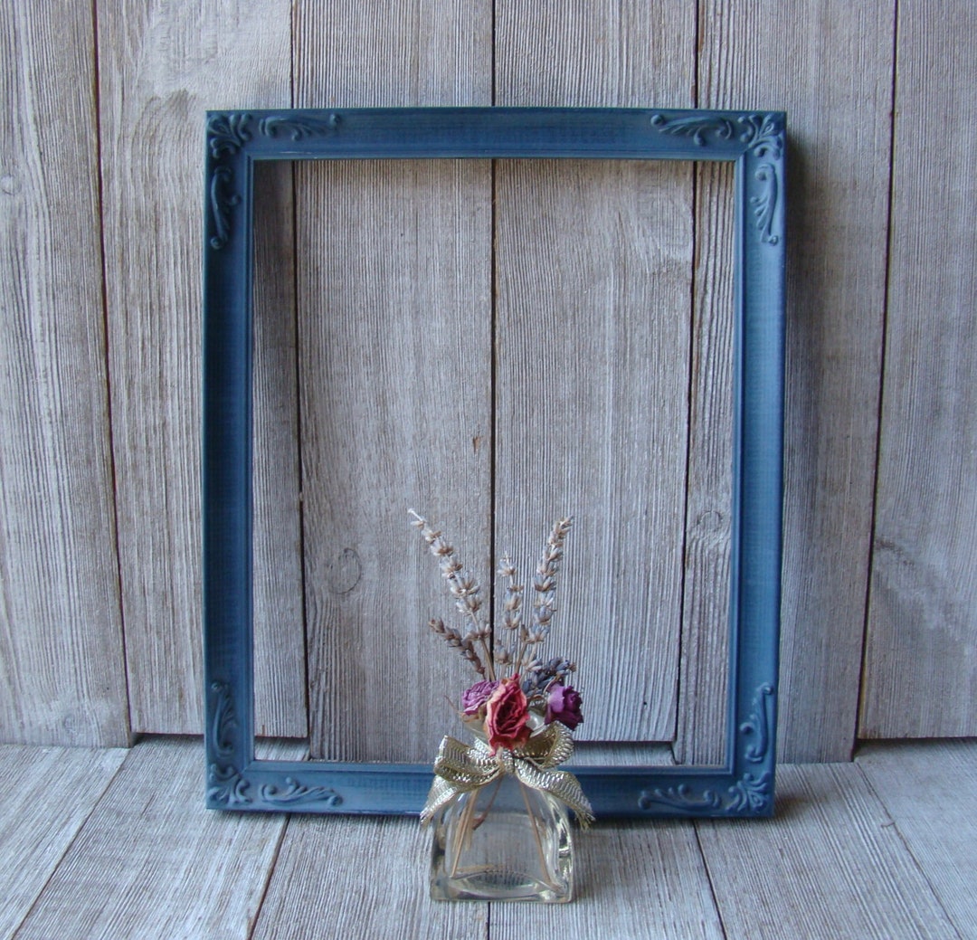 8 X 10 Blue Frame With Ornate Corners - Etsy