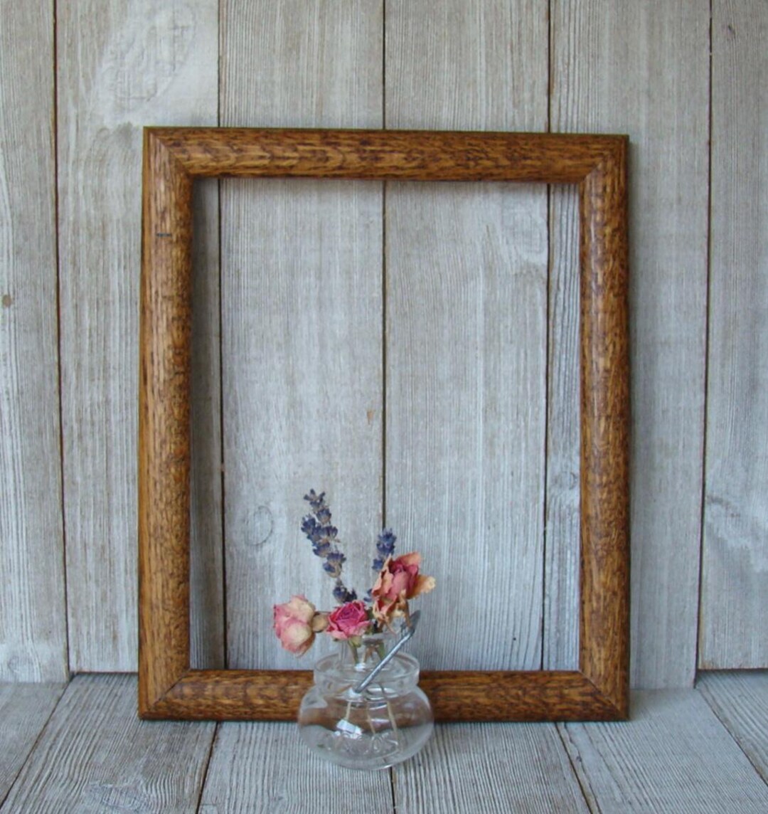 Vintage 8 X 10 Solid Oak Wood Frame - Etsy