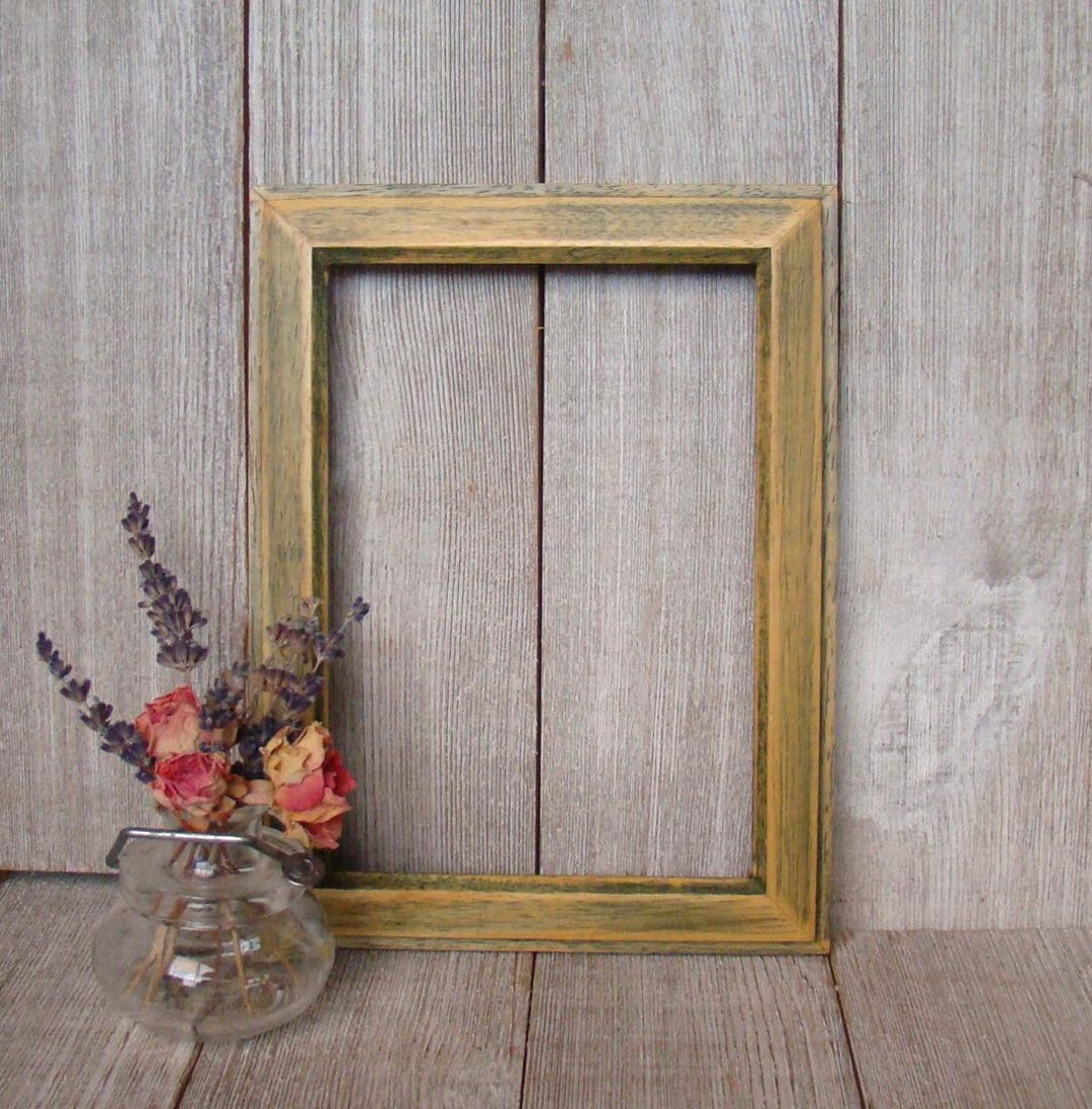 5 X 7 Distressed Green Wood Frame - Etsy