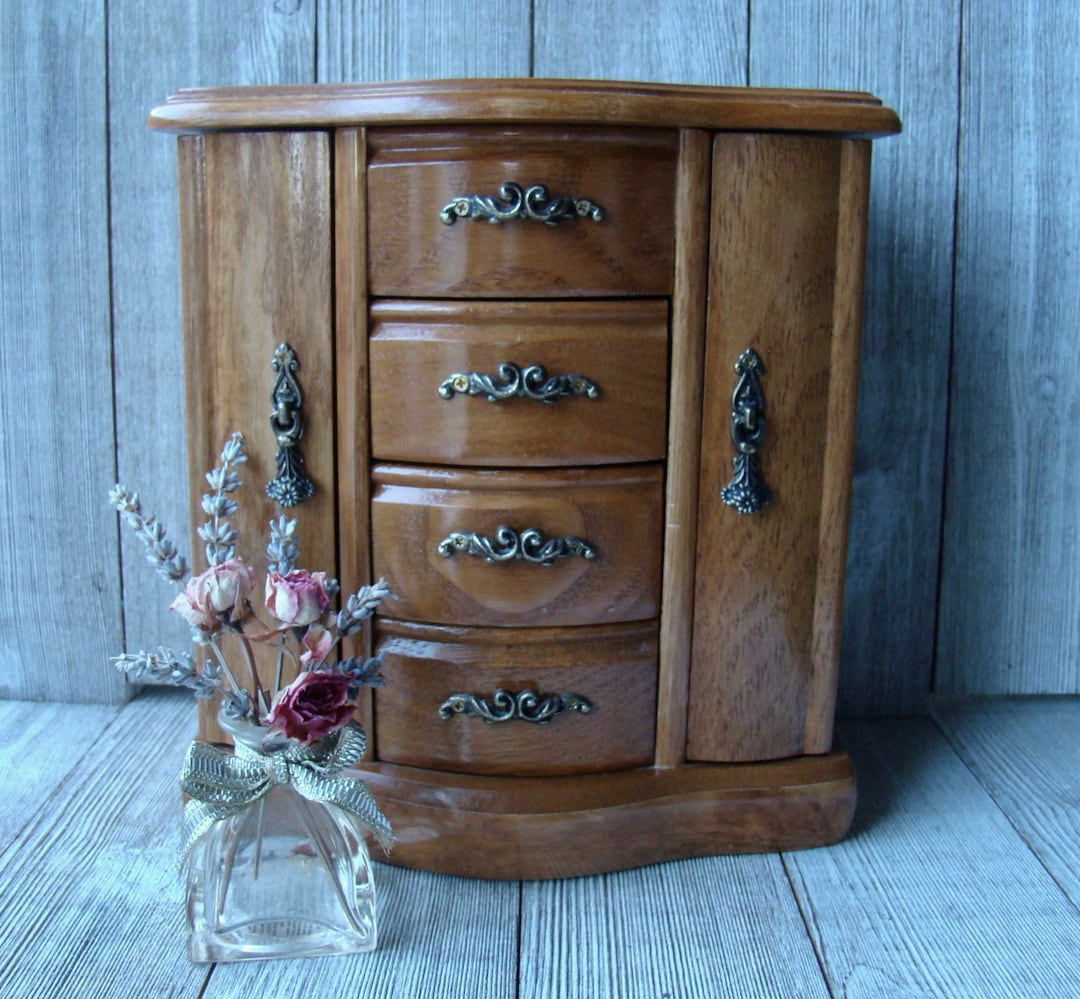 Jewelry Box Large Wood Jewelry Box With Drawers - Etsy