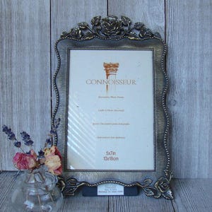 Vintage 5 X 7 Gold Rose Metal Frame - Etsy