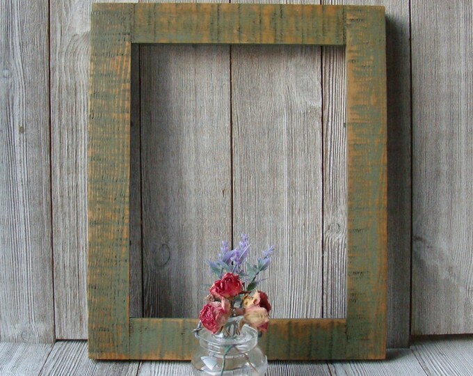 Hand Painted 8 X 10 Distressed Green Wood Frame - Etsy