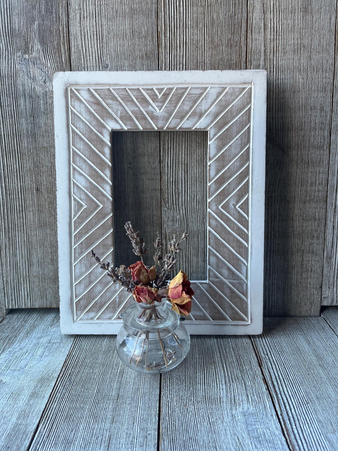 4 X 6 Distressed White Picture Frame - Etsy