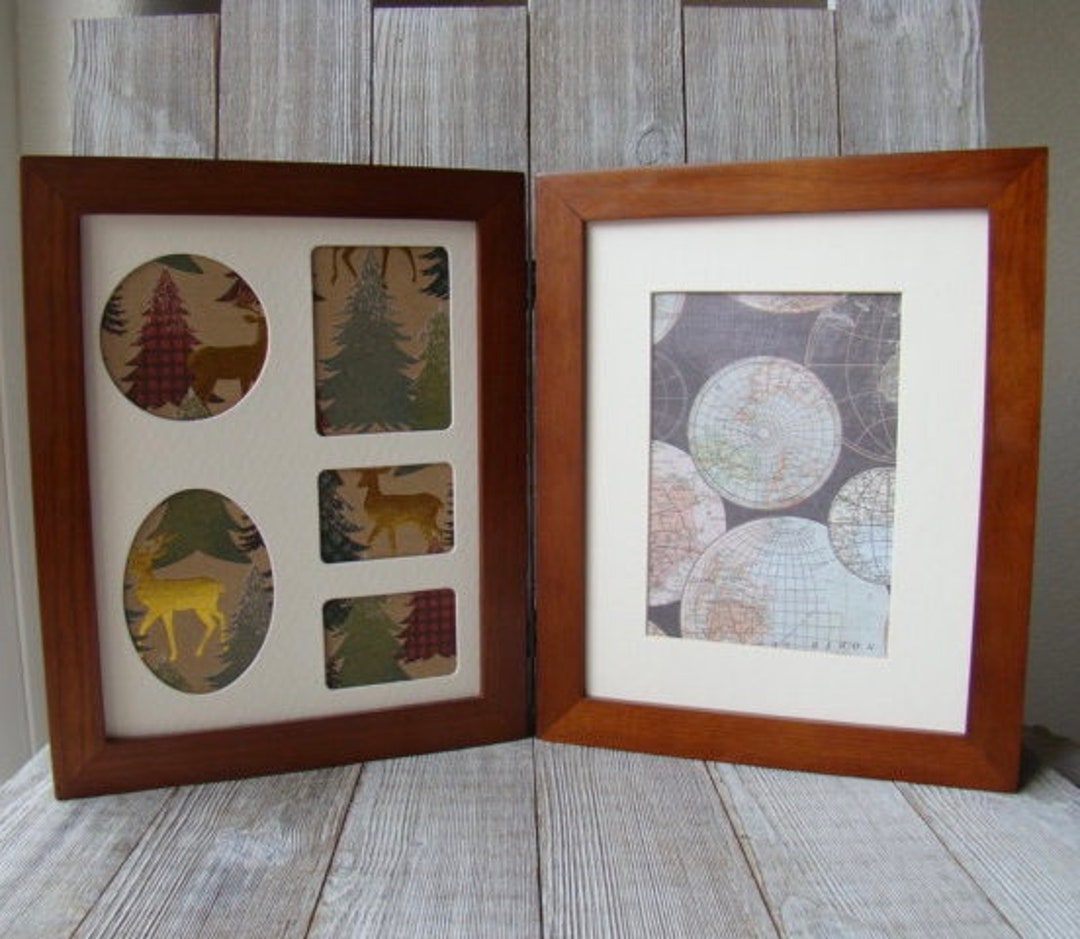 Vintage 8 X 10 Wood Bi Fold Frame With Optional Mats - Etsy