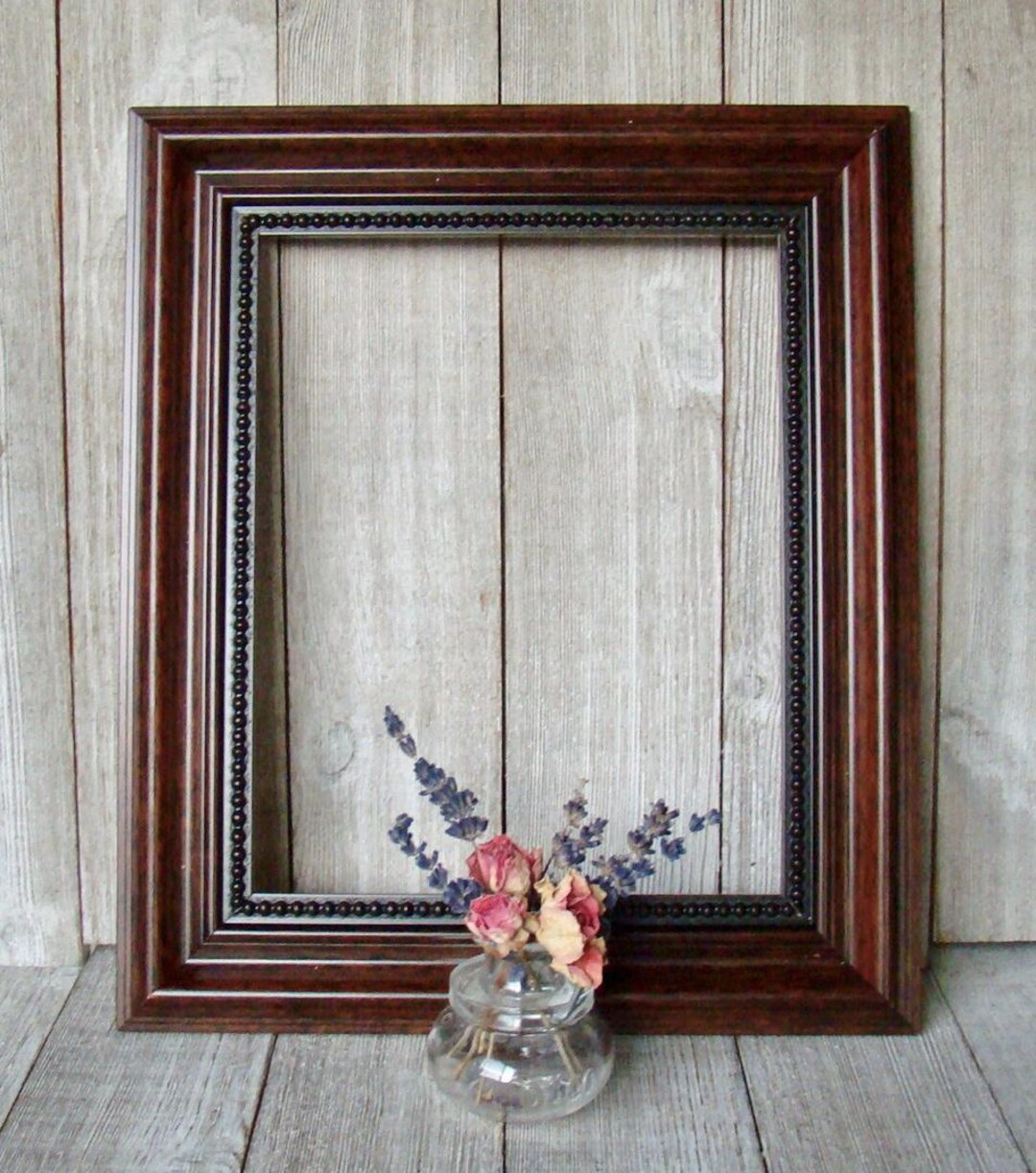 Vintage 8 X 10 Pecan Wood Frame With Wood Beaded Trim - Etsy
