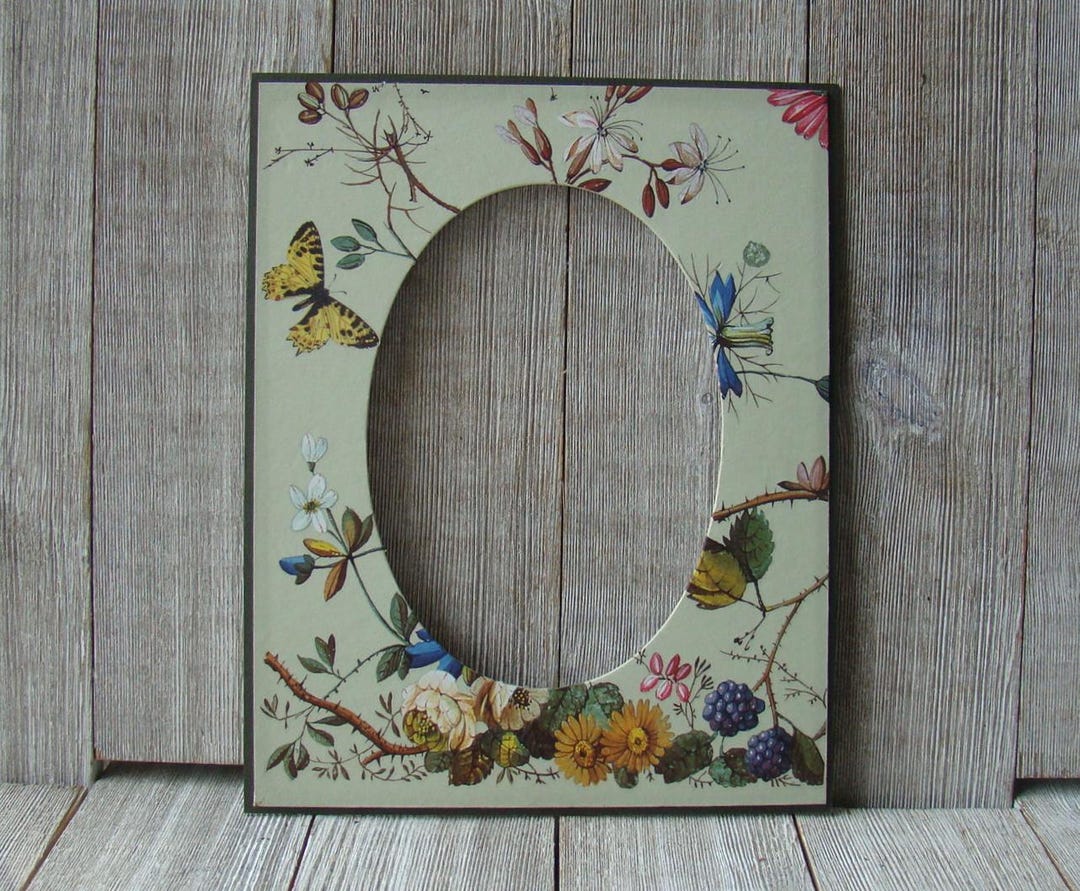 8 x 10 Frame Mat for 5 x 7 Oval Photo Light Green Floral Mat - Etsy ...