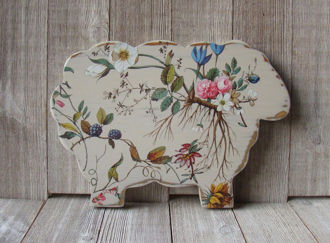 Sheep Kitchen Decor Floral Cutting Board - Etsy