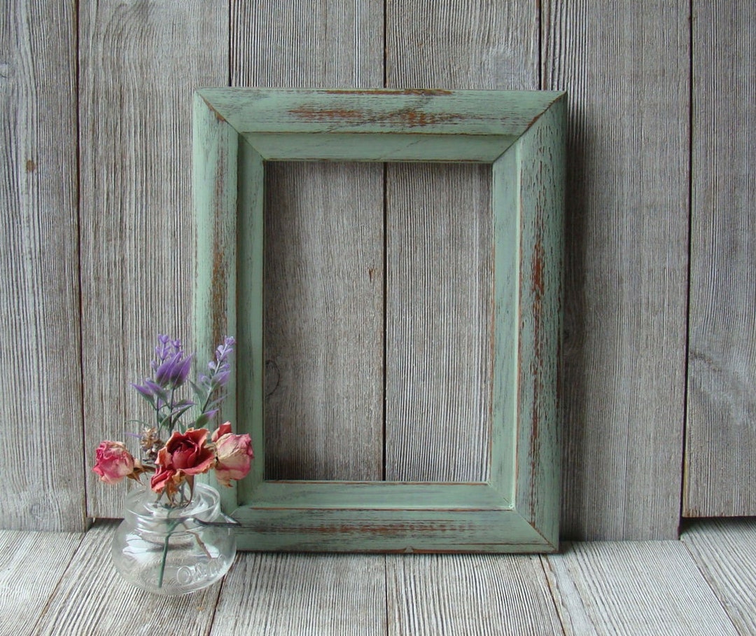 Rustic Green 5 X 7 Distressed Wood Frame - Etsy