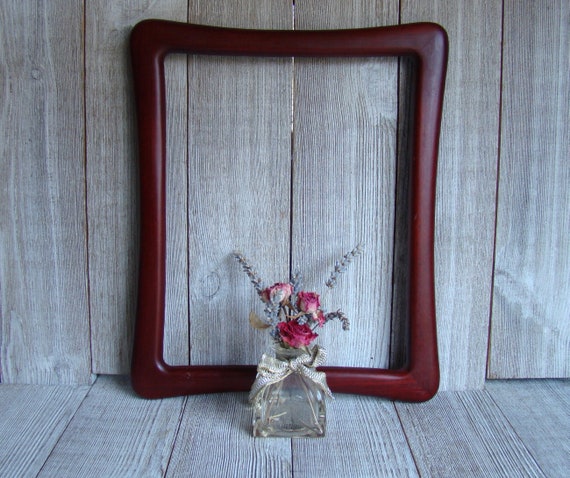 Vintage 8 X 10 Red Curvy Solid Wood Frame With Round Corners - Etsy