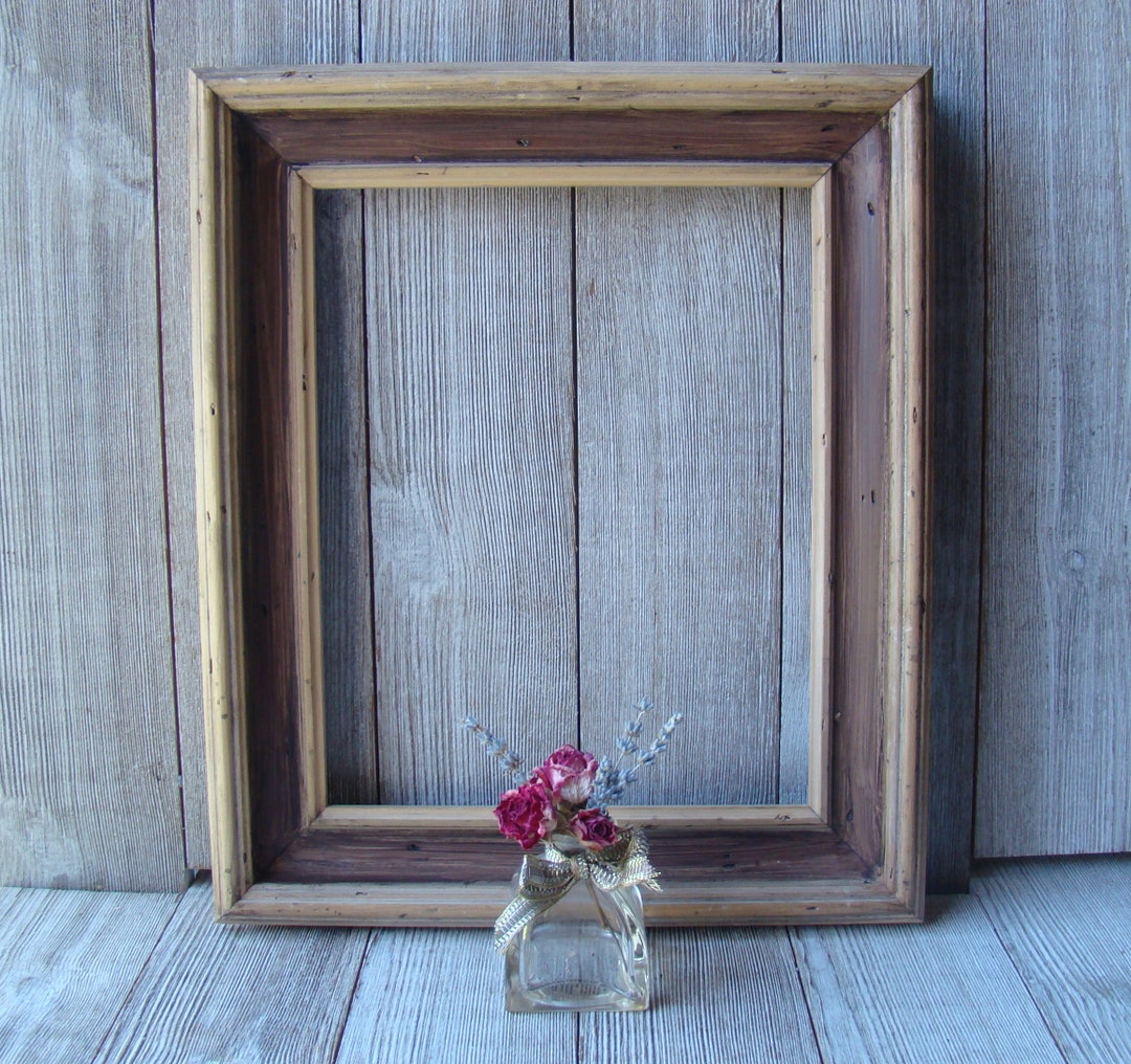 8 X 10 Wood Frame Rustic Wood Frame Two Toned Wood Frame - Etsy