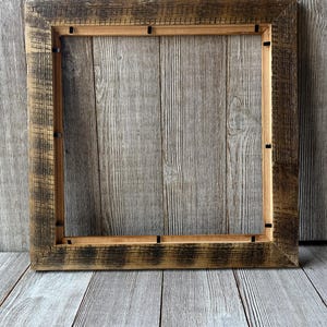 10 X 10 Square Weathered Solid Wood Picture Frame - Etsy