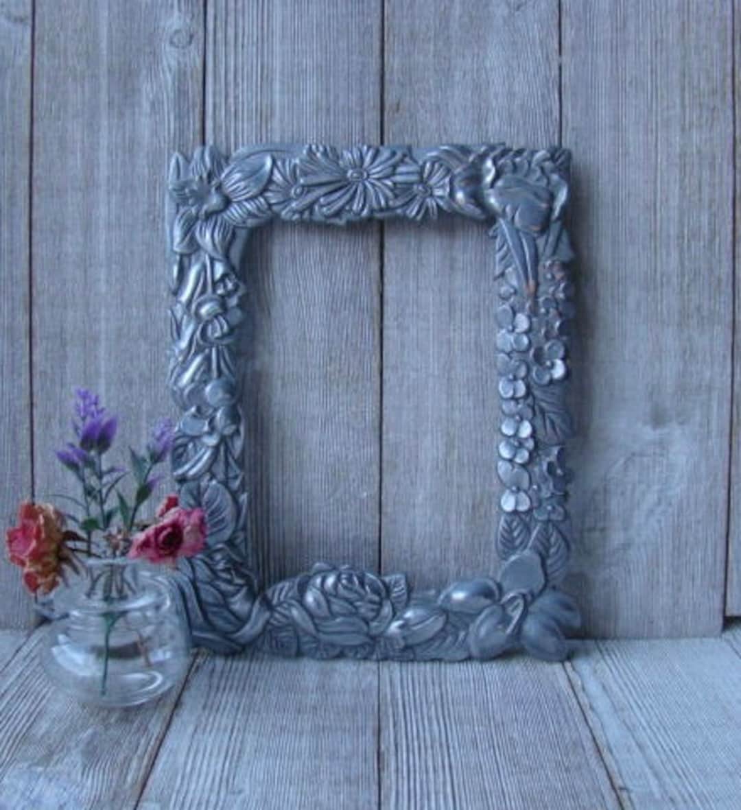 5 X 7 Ornate Silver Floral Frame - Etsy