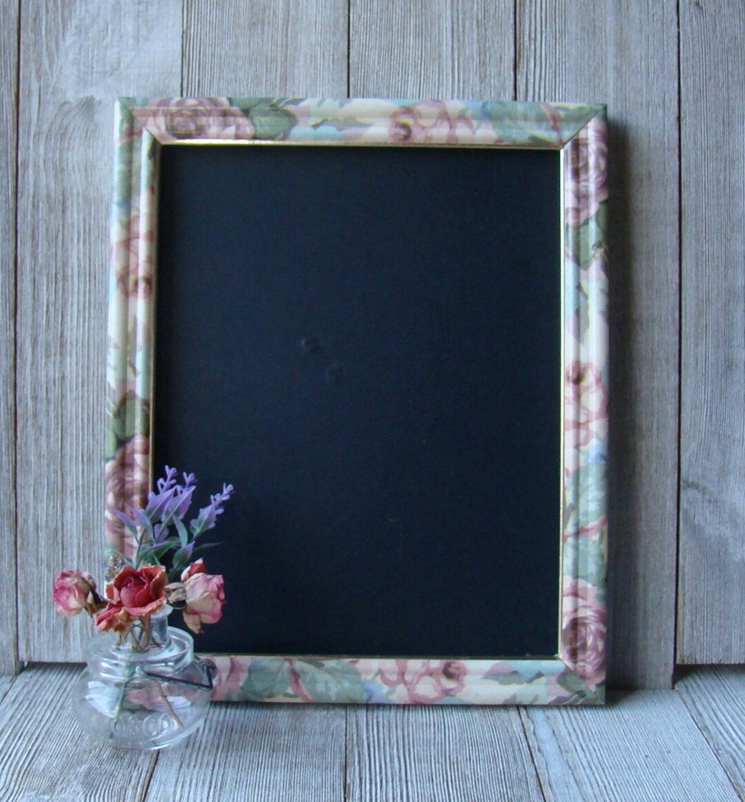 Vintage 8 X 10 Pink and Green Rose Frame - Etsy