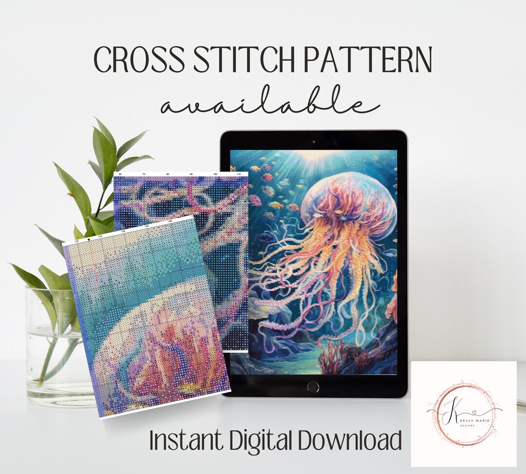 Celestial Sea Dance Cross Stitch Pattern | Whimsical Jellyfish ...