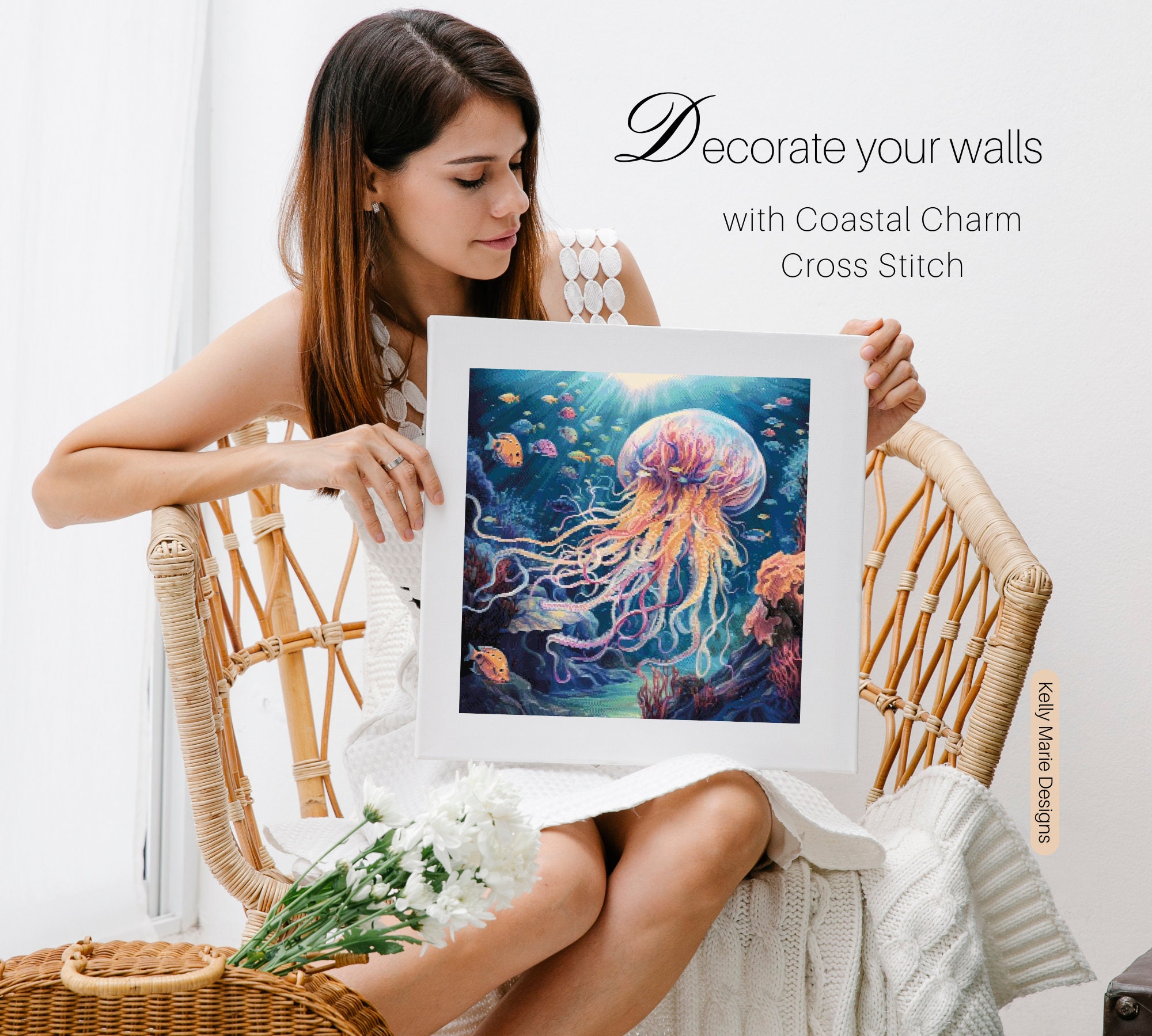 Celestial Sea Dance Cross Stitch Pattern | Whimsical Jellyfish ...