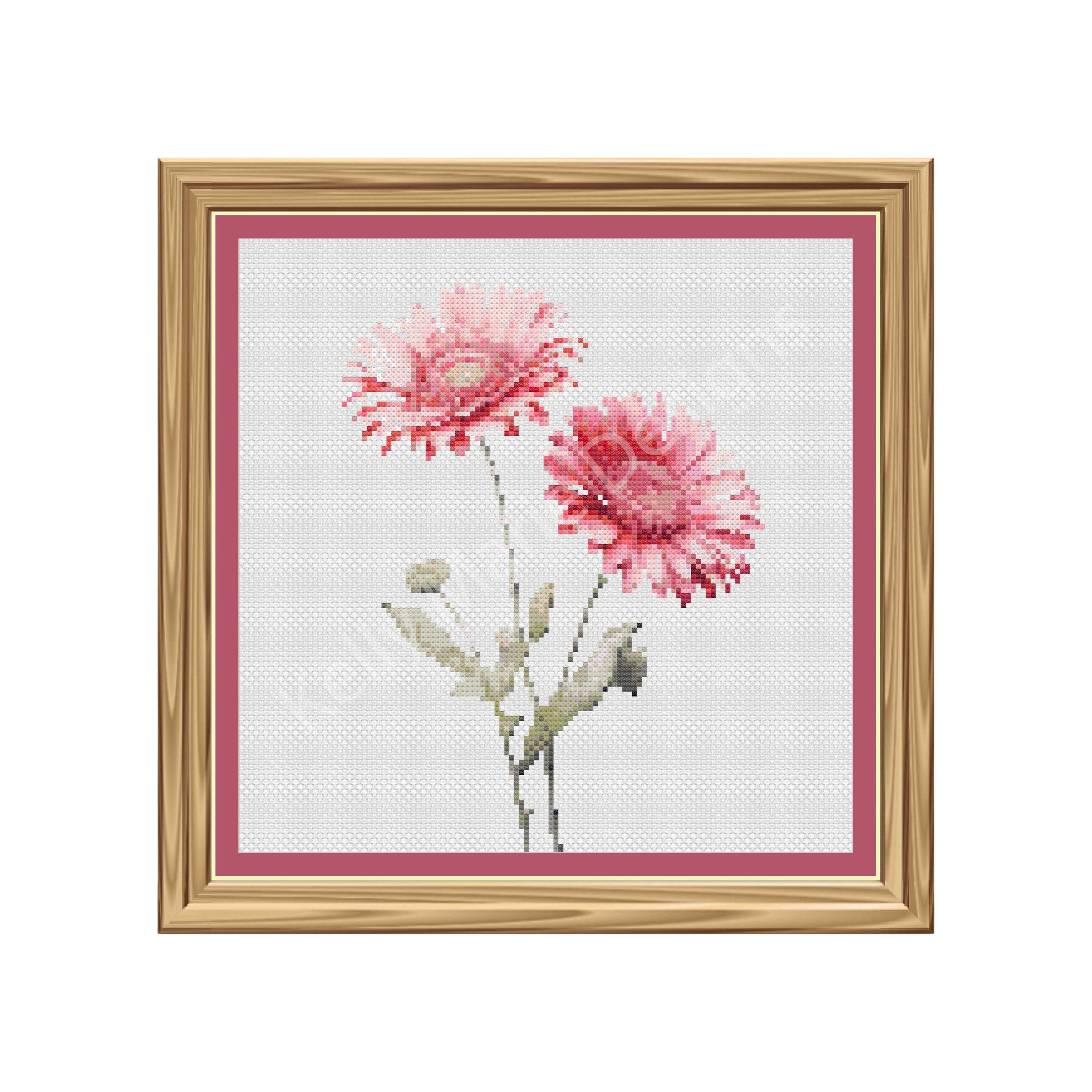 Pink Daisy Harmony Cross Stitch Pattern Gerbera Daisies - Etsy