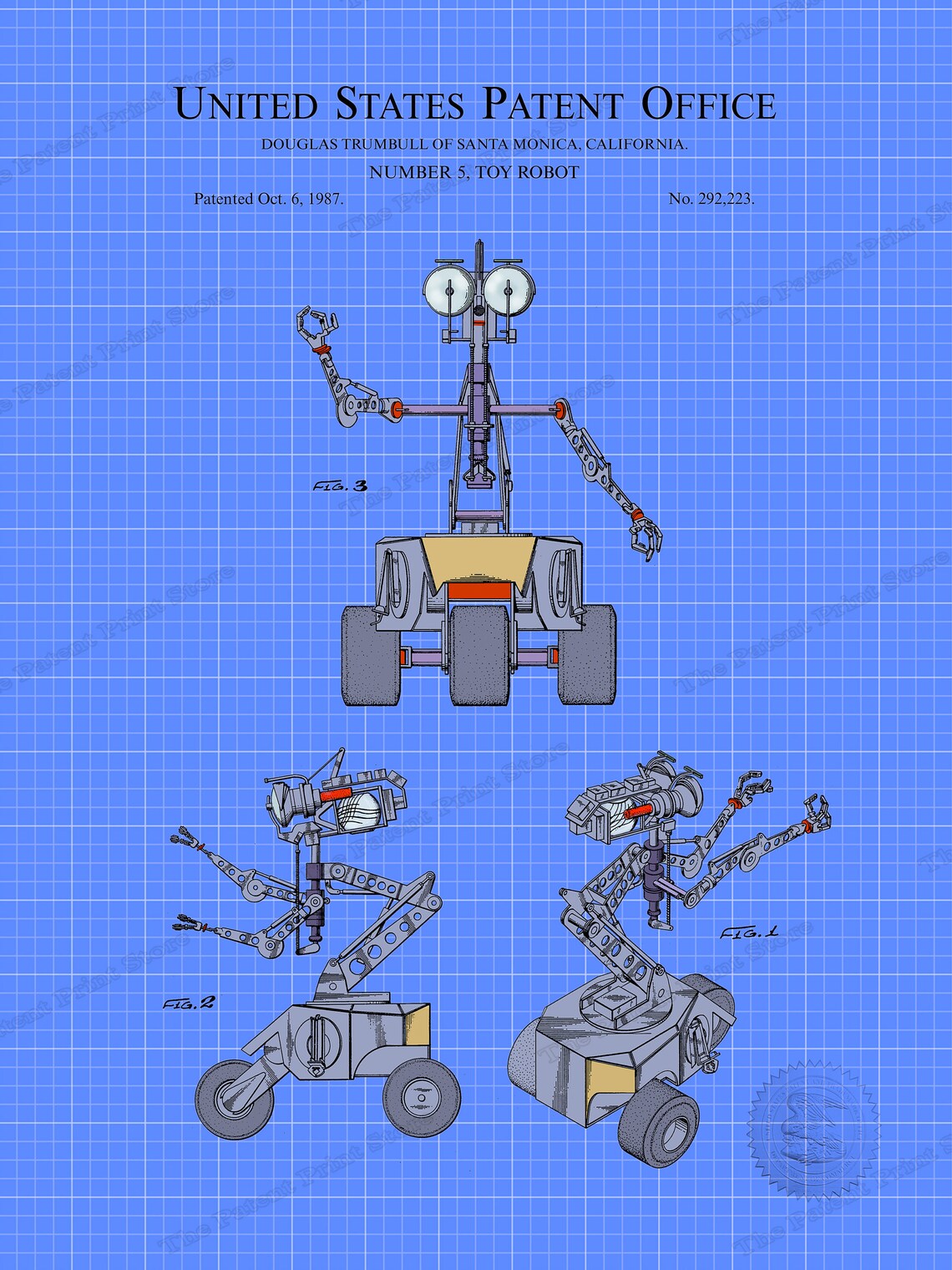 JOHNNY NUMBER 5 Robot Patent Digital Download Printable | Etsy