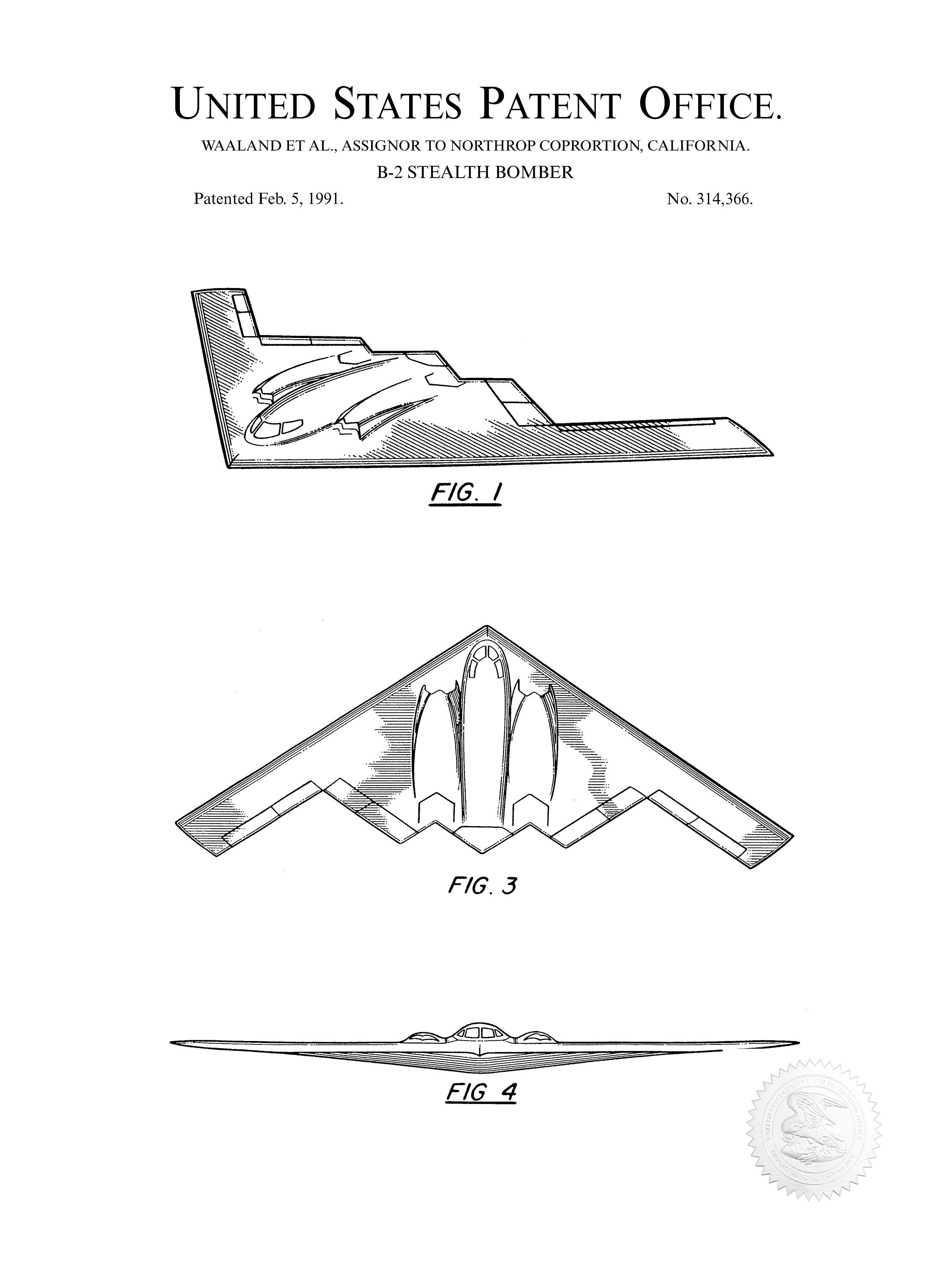 B-2 Stealth Bomber Patent DIGITAL DOWNLOAD Bomber | Etsy