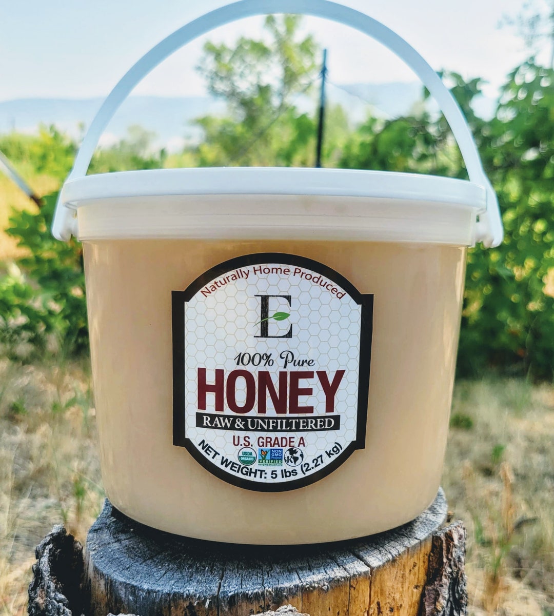 Organic Creamed Raw Honey - 5 Lbs - Etsy