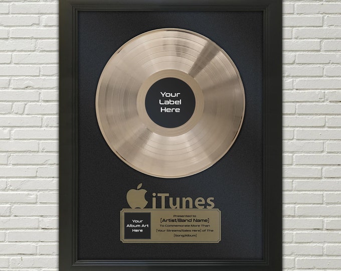 PERSONALIZED Authentic Framed Platinum Vinyl Record With Customized ...